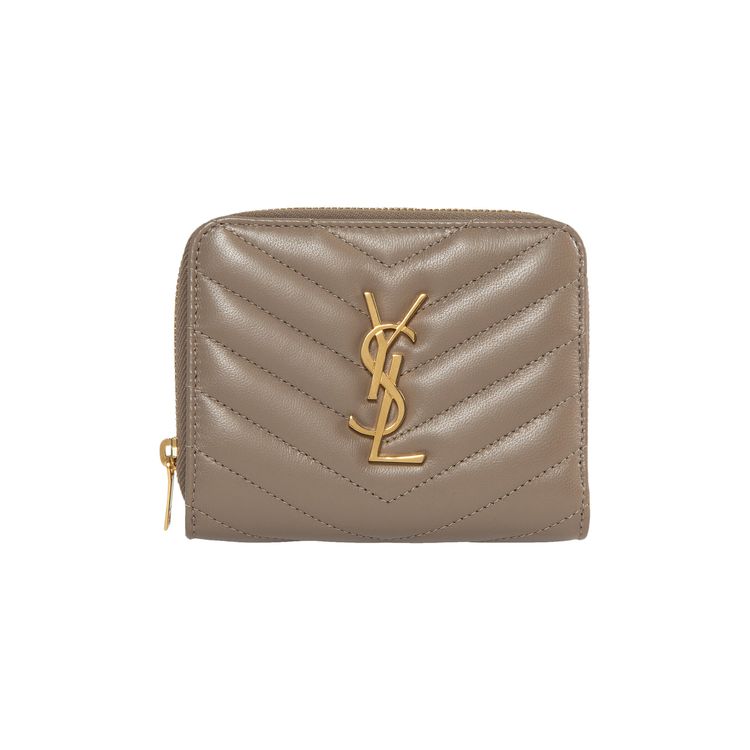 Buy Saint Laurent Logo Quilted Wallet 'Dusty Grey' - 668288 AAA44 1722 ...