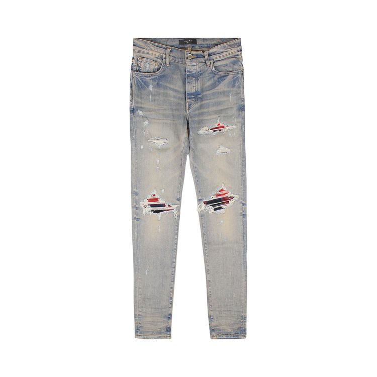Buy Amiri Plaid MX1 Jean 'Clay Indigo/Red' - MDS109 474 CLAY | GOAT