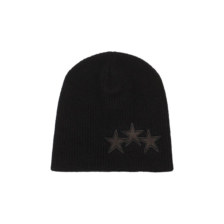 Buy Amiri 3 Star Beanie 'Black/Black' - MBA001 008 BLAC | GOAT