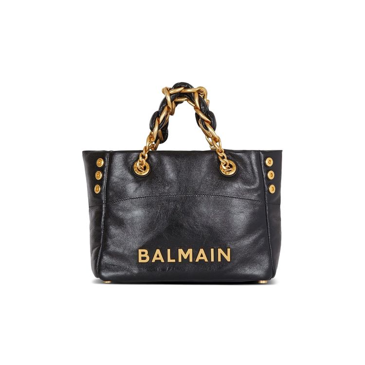 Buy Balmain 1945 Soft Crinkled Leather Tote Bag 'Black' - CN1FD871LPPL ...