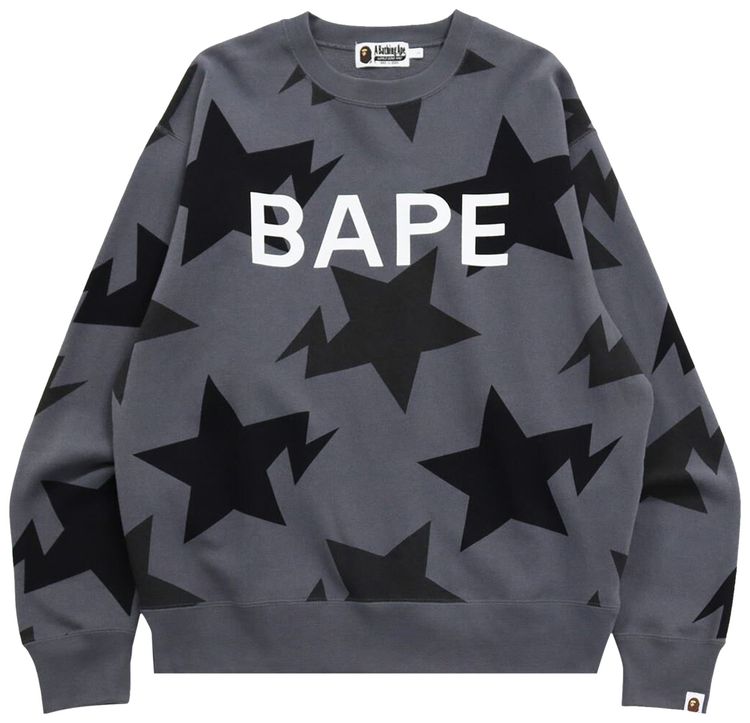 Buy BAPE Sta Pattern Relaxed Fit Crewneck 'Black' - 1H80 113 009 BLACK ...