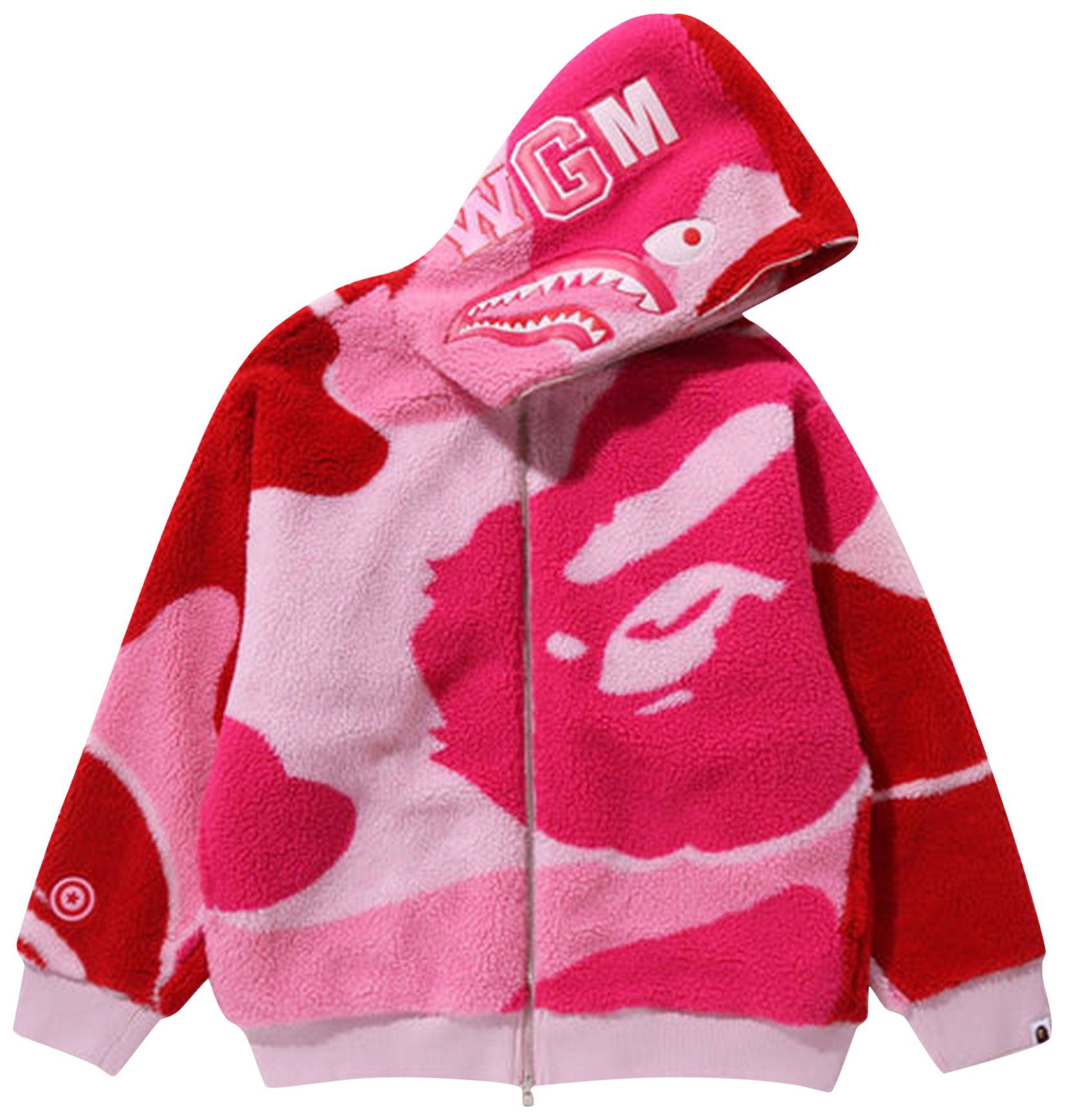 Buy BAPE Mega ABC Camo Shark Boa Hoodie 'Pink' - 1J70 140 027 PINK | GOAT