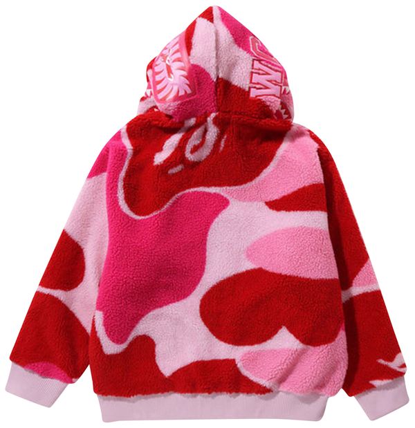 Buy BAPE Mega ABC Camo Shark Boa Hoodie 'Pink' - 1J70 140 027 PINK | GOAT