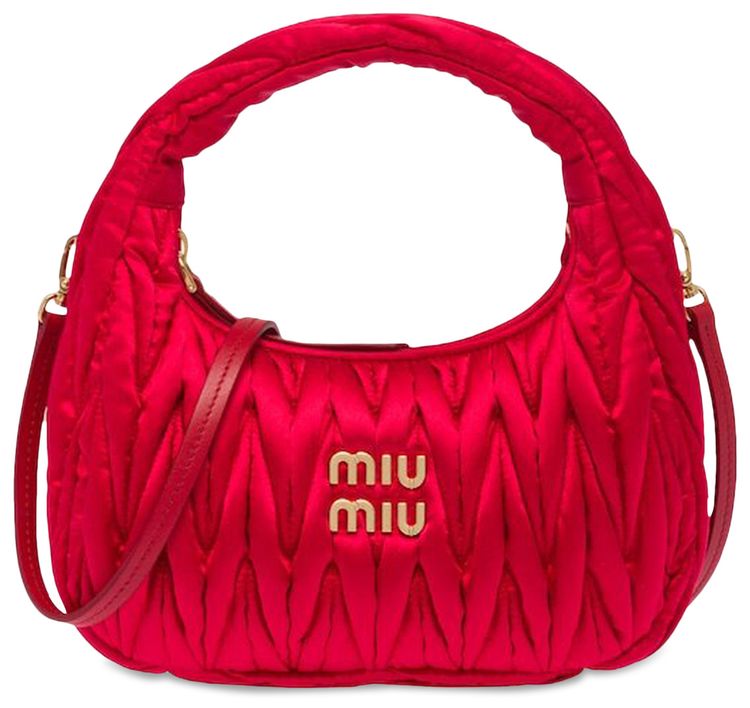 Buy Miu Miu Wander Matelassé Hobo Bag 'Rosso' - 5BC125 2BD8 F0011 | GOAT