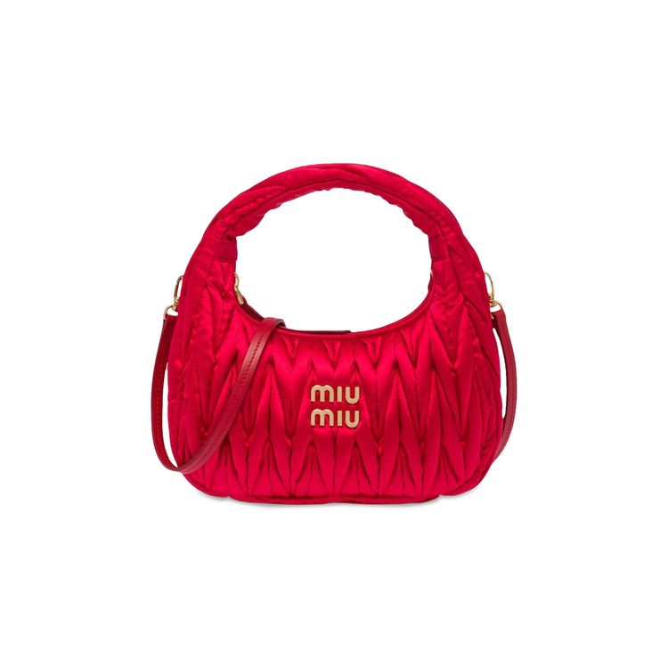 Buy Miu Miu Wander Matelassé Hobo Bag 'Rosso' - 5BC125 2BD8 F0011 | GOAT
