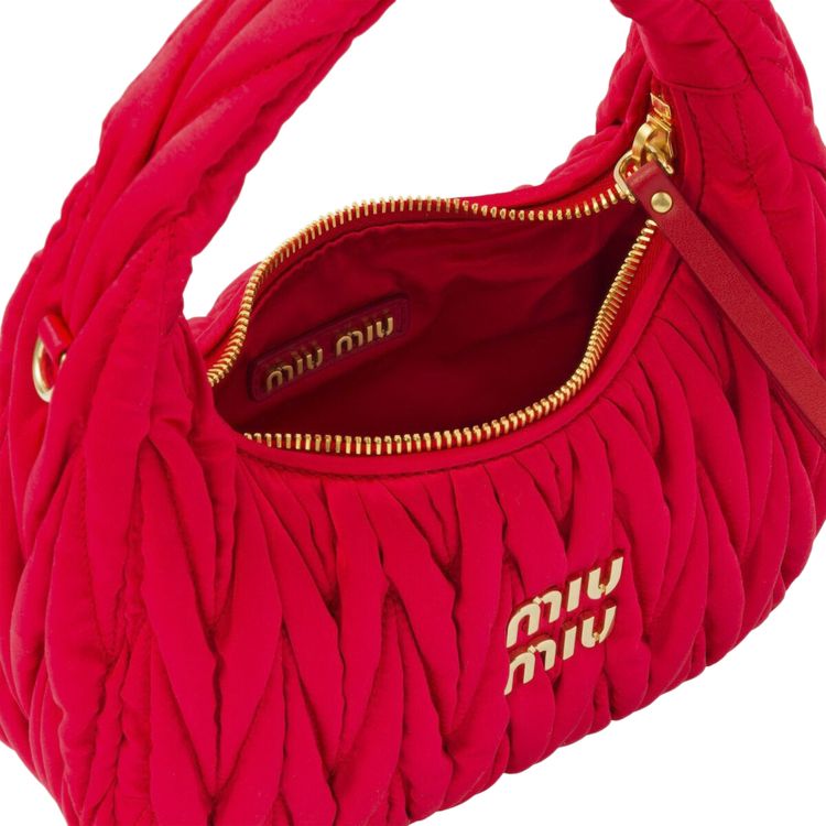 Buy Miu Miu Wander Matelassé Hobo Bag 'Rosso' - 5BC125 2BD8 F0011 | GOAT