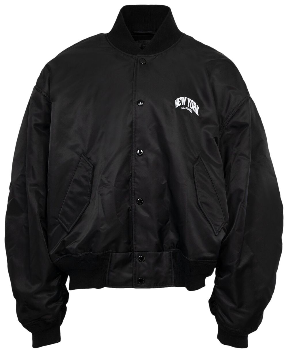 Buy Balenciaga NY Varsity Jacket 'Black' - 774063 TN027 1000 | GOAT