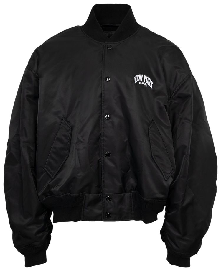 Buy Balenciaga NY Varsity Jacket 'Black' - 774063 TN027 1000 | GOAT
