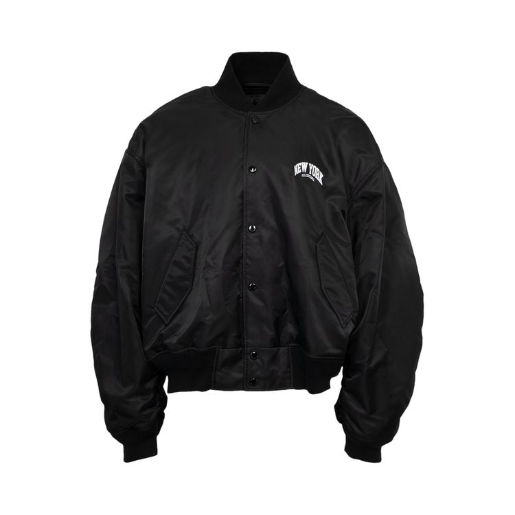 Buy Balenciaga NY Varsity Jacket 'Black' - 774063 TN027 1000 | GOAT