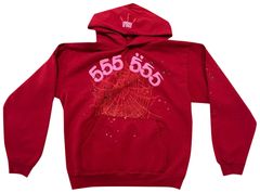 Buy Sp5der Number 555 Hoodie 'Red' - 2406 1FW210106N5H RED | GOAT