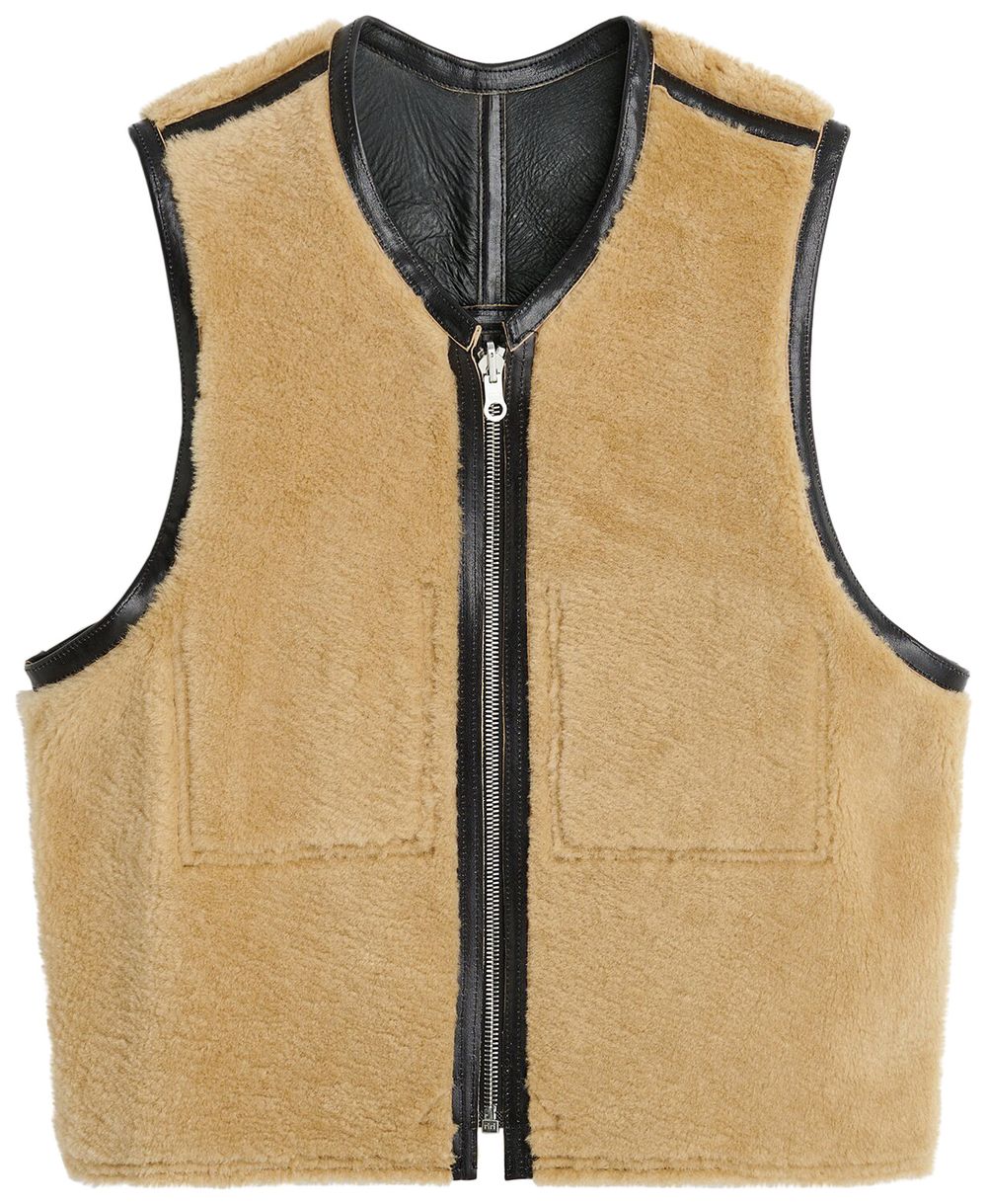 Buy Our Legacy Reversible Shearling Vest 'Black' - M4239RS | GOAT