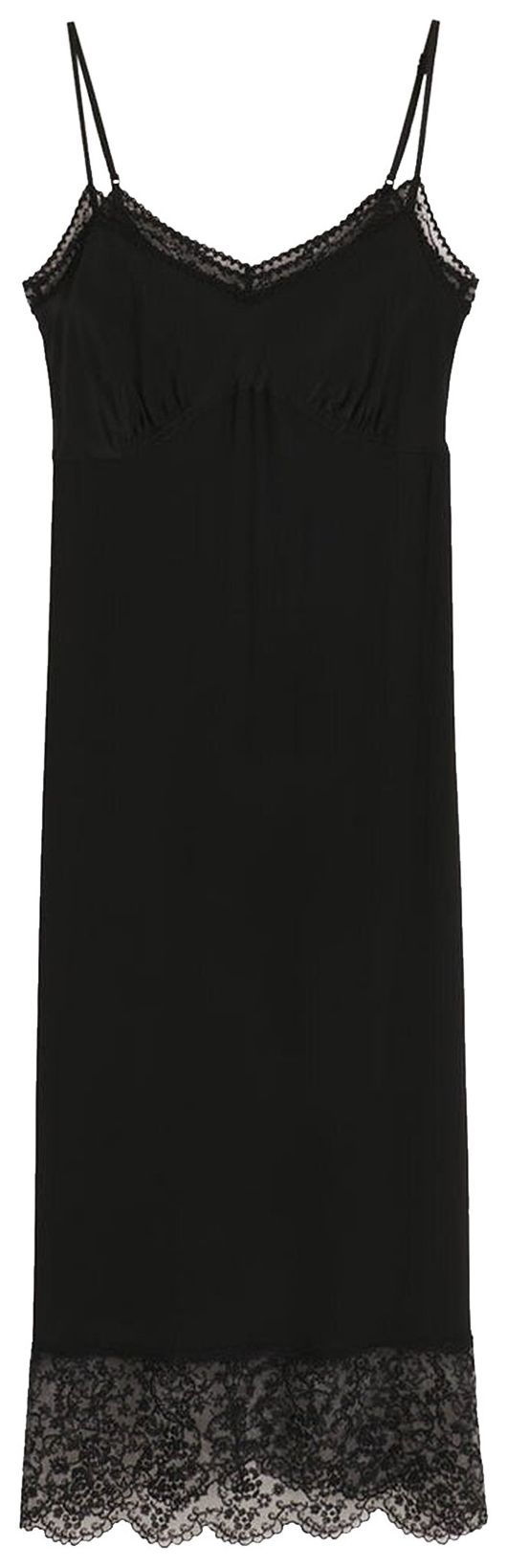 Buy Simone Rocha Deep Lace Trim Slip Dress 'Black' - 7210 0514 BLAC | GOAT
