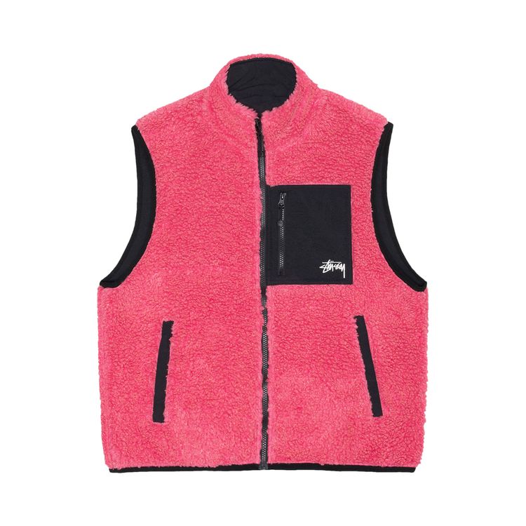 Buy Stussy Sherpa Reversible Vest 'Pink' - 118528 PINK | GOAT