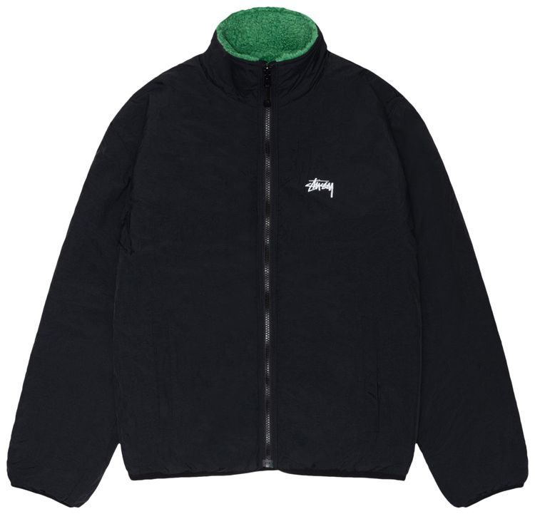 Buy Stussy Sherpa Reversible Jacket 'Green' - 118529 GREE | GOAT