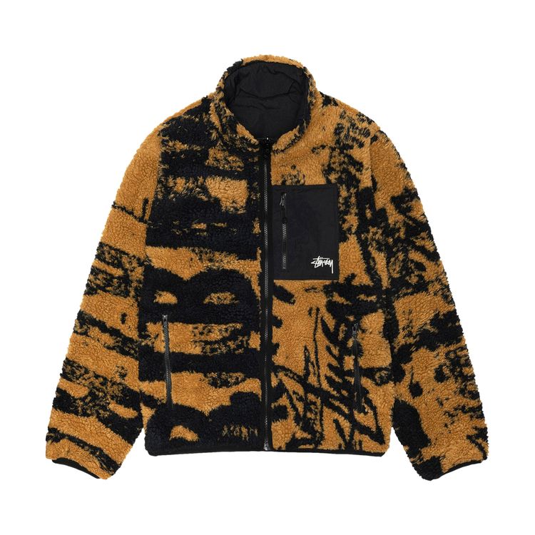 Buy Stussy Sherpa Reversible Printed Jacket Yellow 118545 Yell Goat