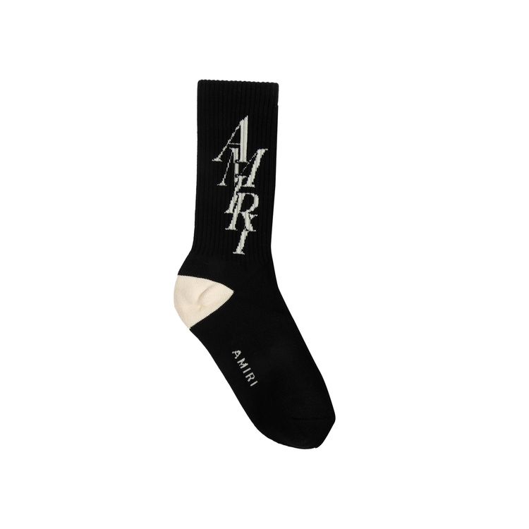 Buy Amiri Stack Sock 'Black' - PS24MHR001 BLAC | GOAT