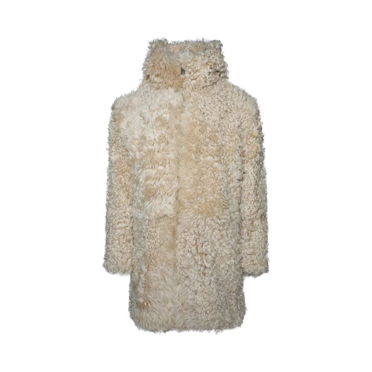 Buy ERL Shearling Hooded Coat 'Natural' - ERL07C005 NATU | GOAT