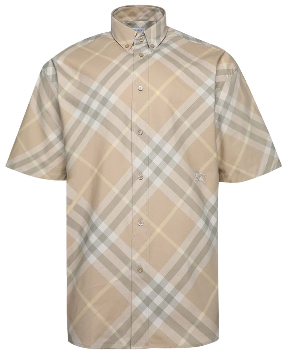 Buy Burberry Checkered Short-Sleeve Shirt 'Flax' - 8082478 | GOAT