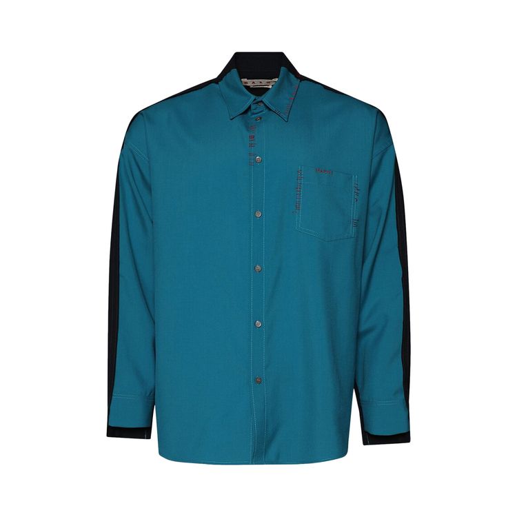 Buy Marni Long-Sleeve Button Up Shirt 'Verdigris' - CUMU0278QS TW839 ...
