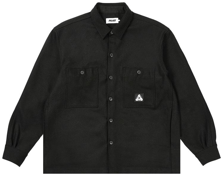 Buy Palace Wool Shirt Jacket 'Black' - P26SHT005 | GOAT