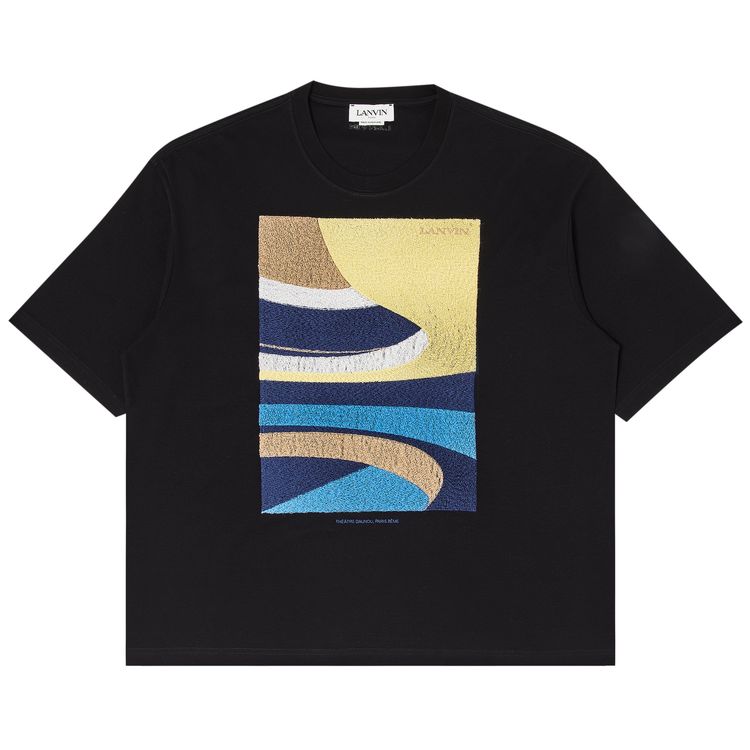 Buy Lanvin Embroidered Oversized T-Shirt 'Black' - RM TS0026 J099 P24 ...