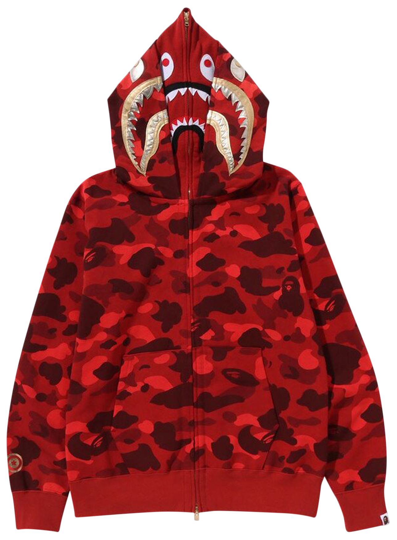 Buy BAPE Color Camo Double Shark Full Zip Hoodie 'Red' - 1K30 115 001 ...