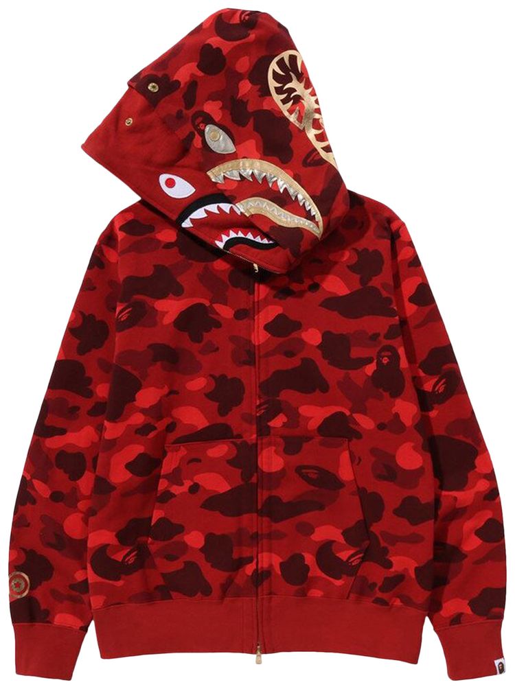 Buy BAPE Color Camo Double Shark Full Zip Hoodie 'Red' - 1K30 115 001 ...
