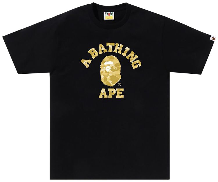 Buy BAPE Color Camo College Tee 'Black/Yellow' - 1K30 110 017 BLACK ...