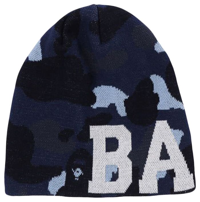 Buy BAPE Color Camo Knit Cap 'Navy' - 1K30 181 001 NAVY | GOAT