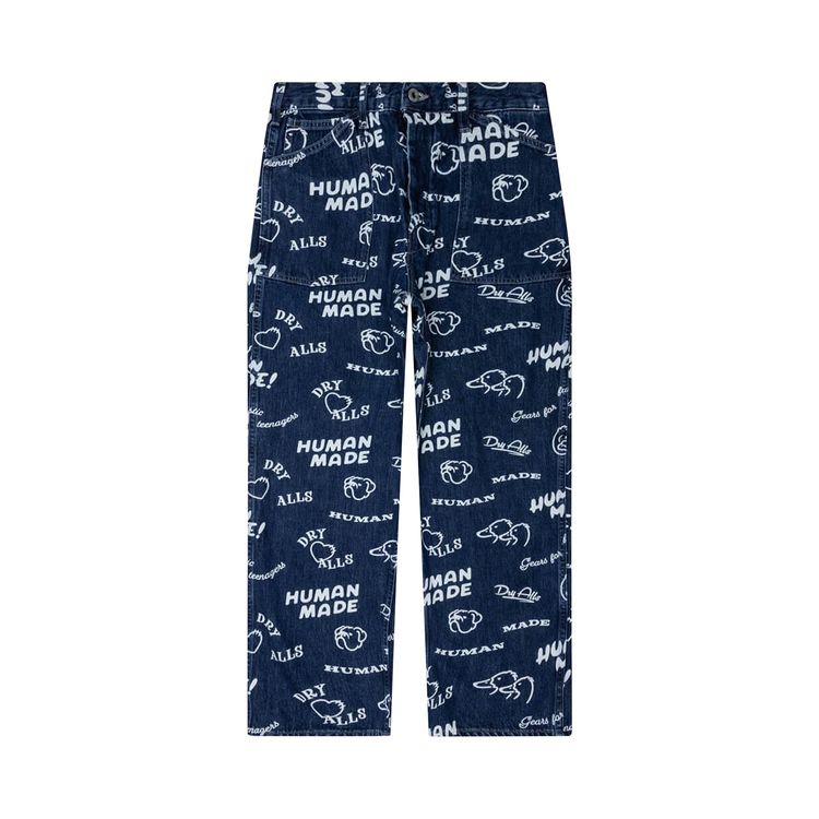 Buy Human Made Printed Denim Baggy Jeans 'Indigo' - HM26PT010 INDI | GOAT