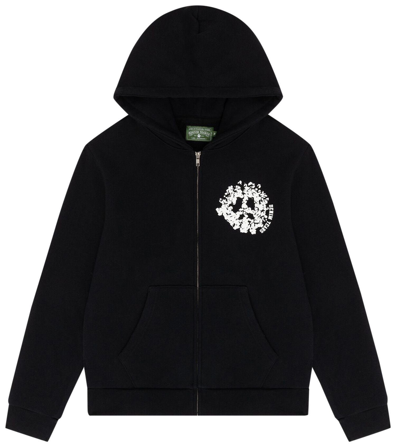 Buy Denim Tears University Zip Hoodie 'Black/White' - 201 010 BLAC | GOAT
