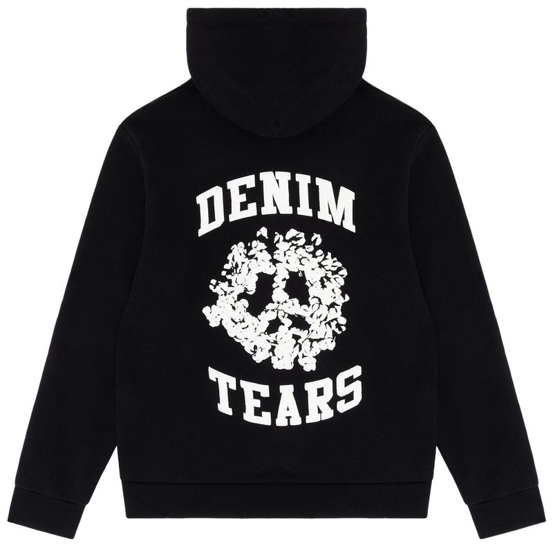 Buy Denim Tears University Zip Hoodie 'Black/White' - 201 010 BLAC | GOAT