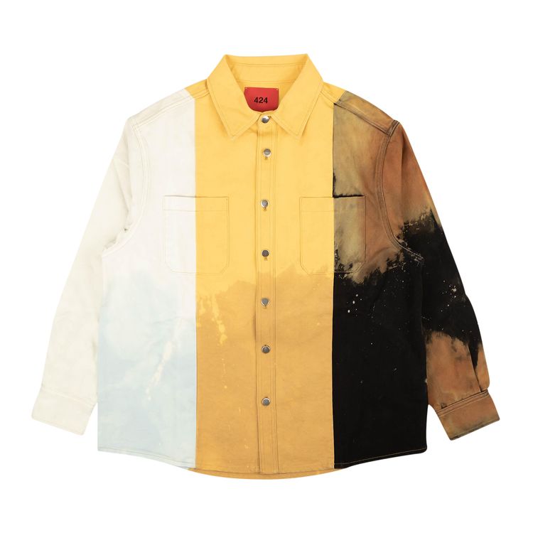 Buy 424 Colorblock Denim Button Down Shirt 'Multicolor' - FF0SMS04BP ...