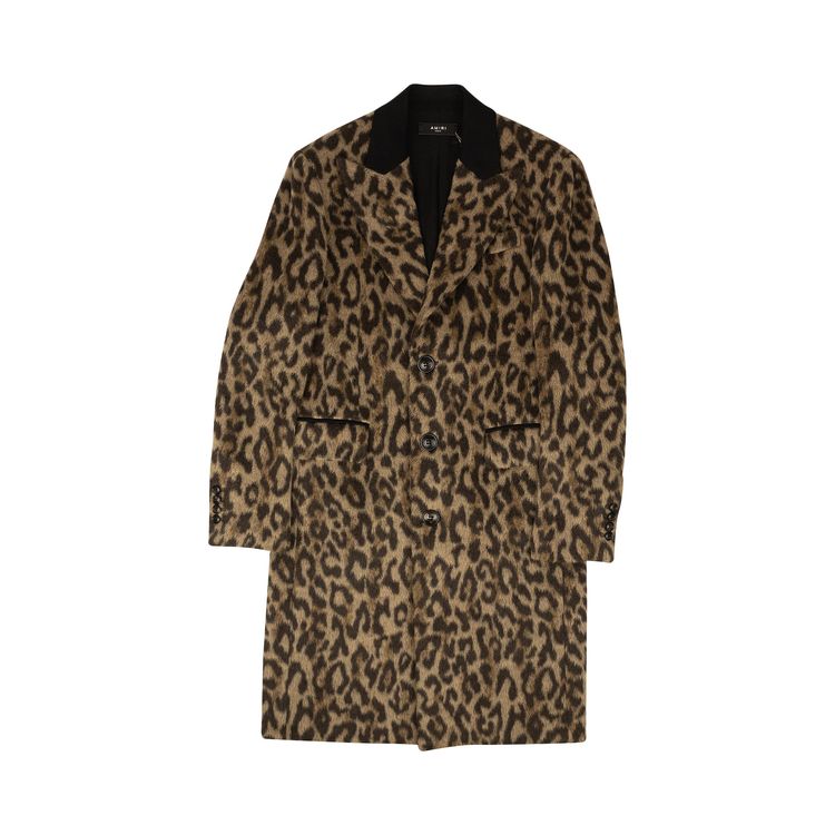 Buy Amiri Leopard Print Single Breasted Coat 'Brown' - MOL002 905 BROW ...