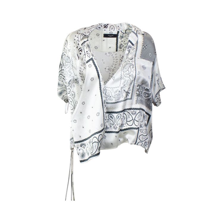 Buy Amiri Bandana Reconstruct Wrap Shirt 'Grey' - Y0W10301SC GREY | GOAT