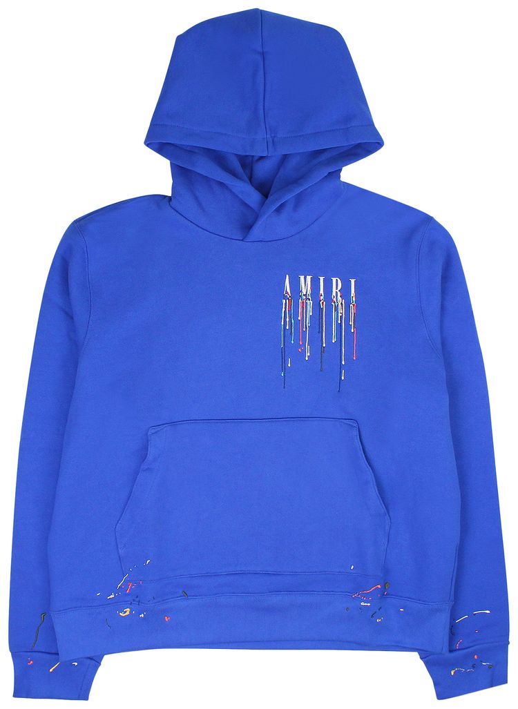 Buy Amiri Paint Drip Core Logo Hoodie 'Pond Blue/White' - MJL034 001 ...