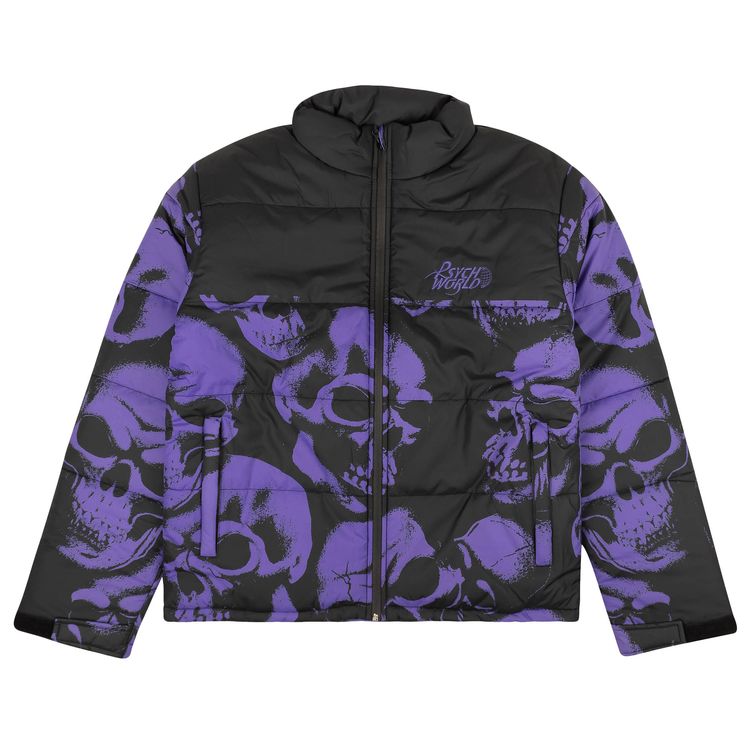 Buy Psychworld Skull Print Puffer Jacket 'Black/Purple' - 1482 ...