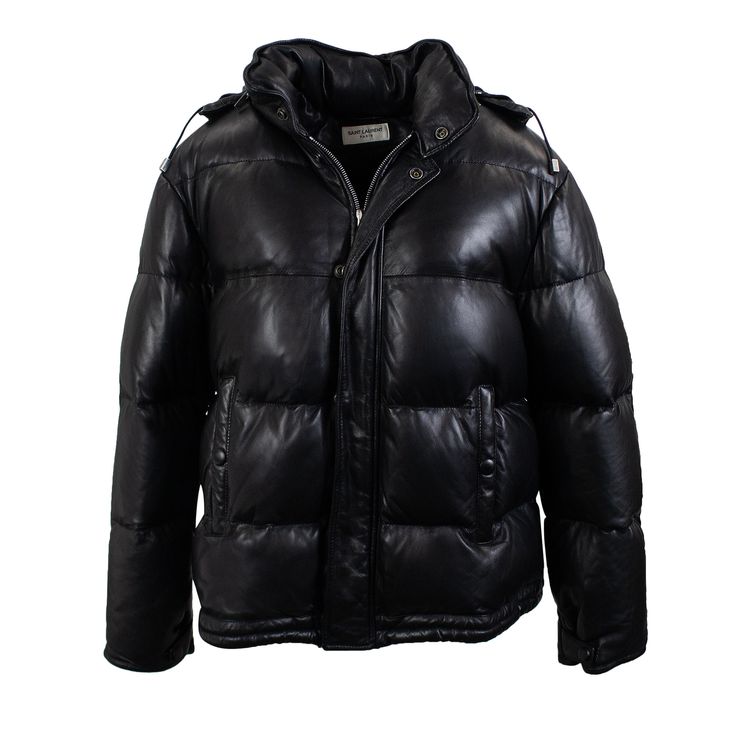 Buy Saint Laurent Leather Goose Down Jacket 'Black' - 536747 YC2SW 1000 ...