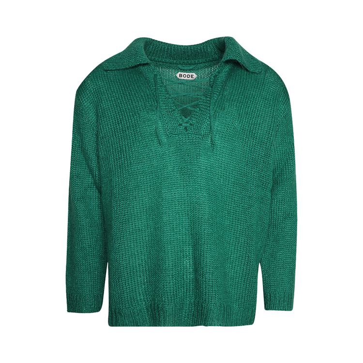 Buy Bode Alpine Pullover 'Green' - MRS24KT011 GREE | GOAT