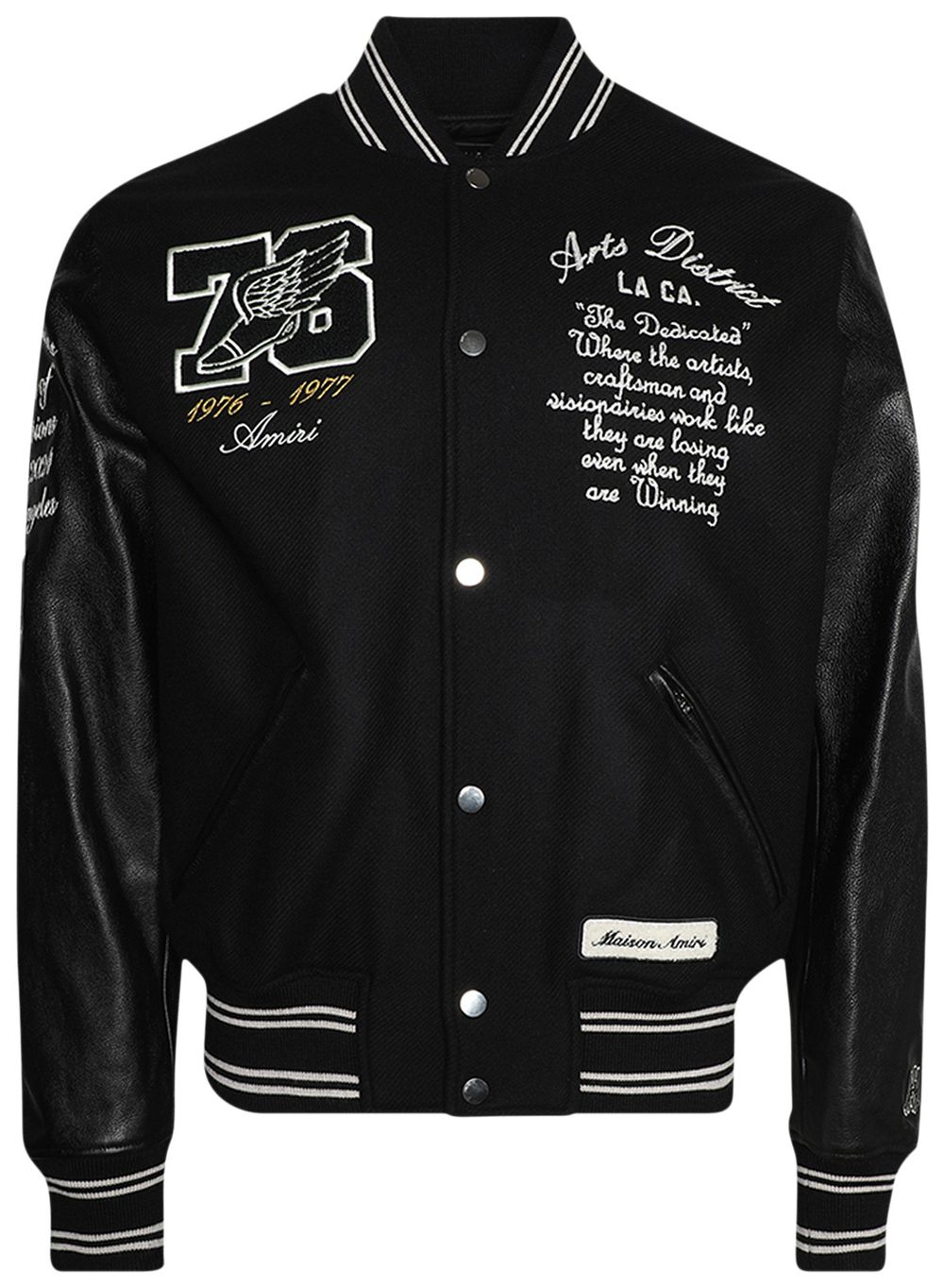 Buy Amiri Oversized Eagle Varsity Jacket Black Ps24mos054 Blac Goat
