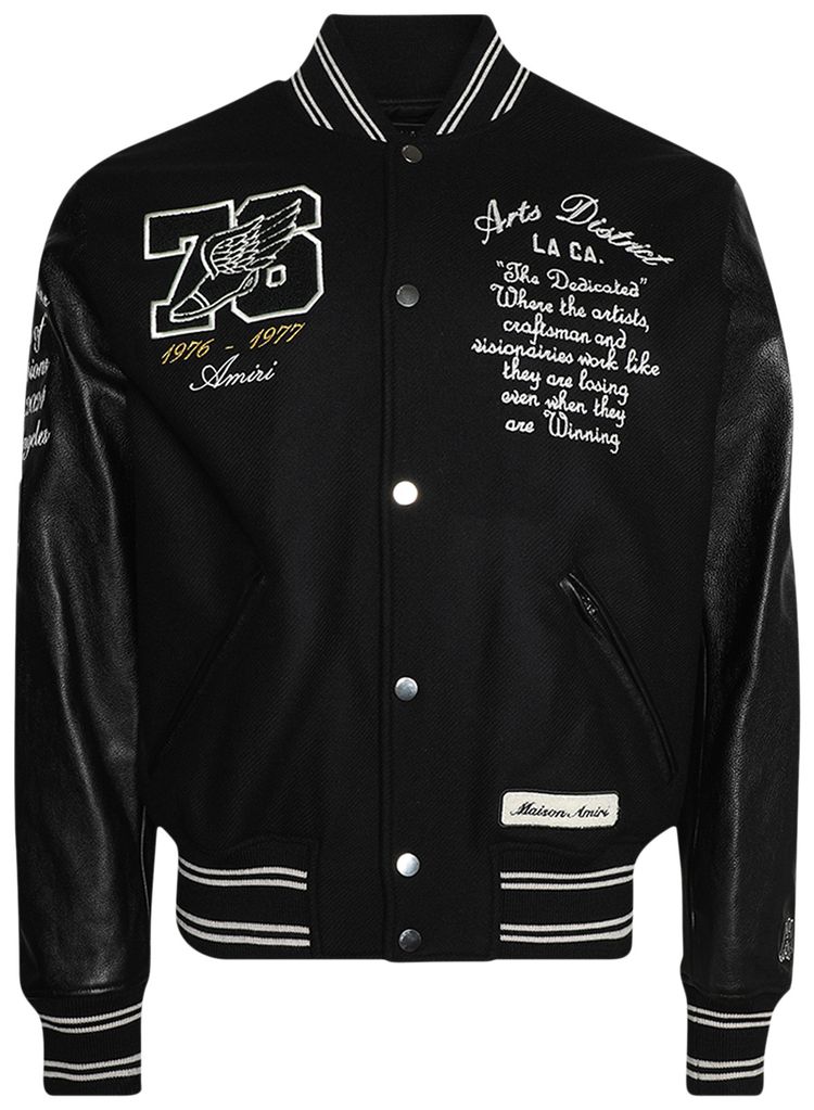 Buy Amiri Oversized Eagle Varsity Jacket Black Ps24mos054 Blac Goat