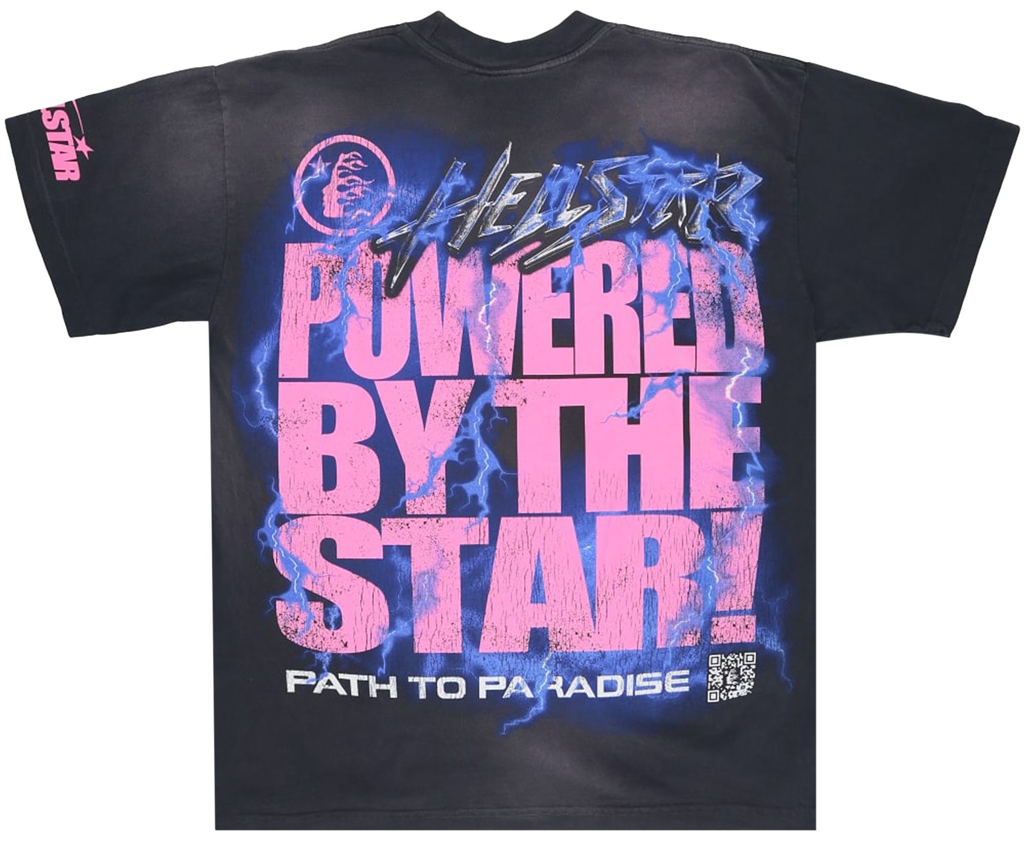 Buy Hellstar Powered By The Star T-Shirt 'Black/Purple' - HS T4 BLAC | GOAT