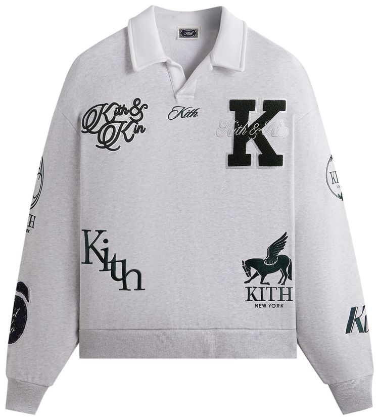 Buy Kith Nelson Collared Pullover 'Light Heather Grey' - KHM031908 002 ...