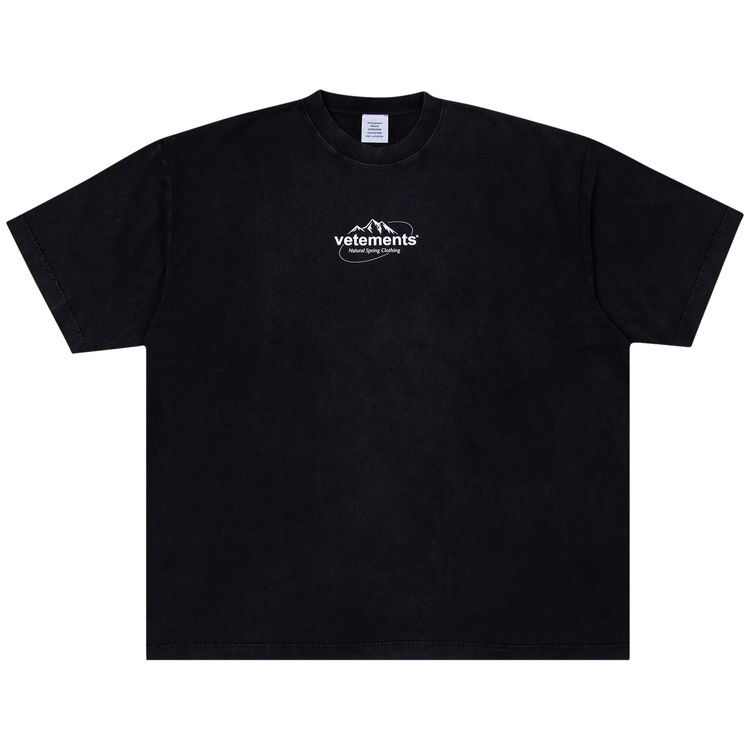 Buy Vetements Spring Water Logo T-Shirt 'Black' - UE64TR310B BLAC | GOAT
