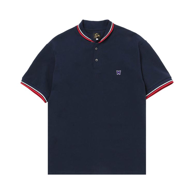 Buy Needles Shawl Collar Short-Sleeve Polo 'Navy' - 0T257 NAVY | GOAT