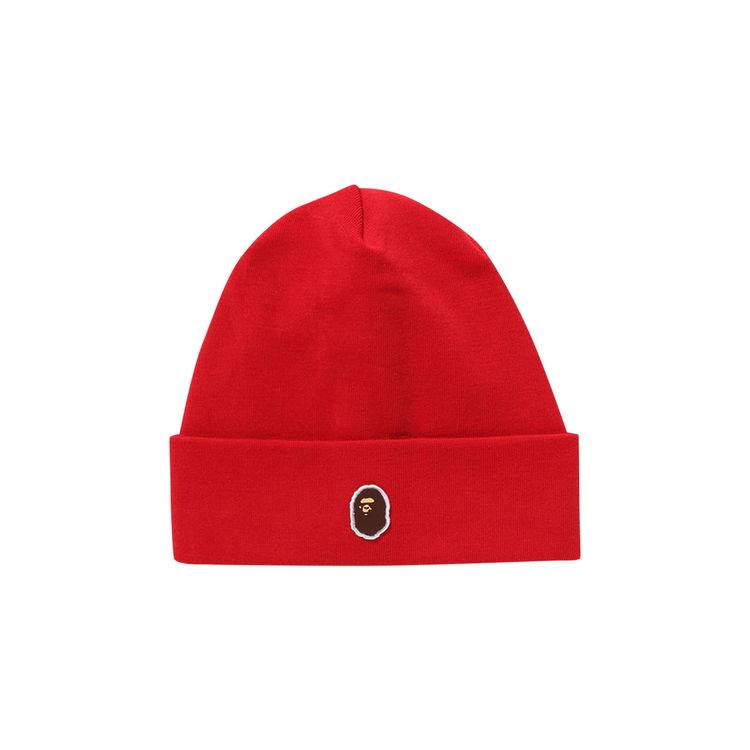 Buy BAPE Silicon Ape Head Knit Cap 'Red' - 1K30 181 006 RED | GOAT