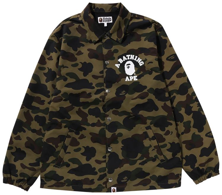 Buy BAPE 1st Camo Nylon Tussah Coach Jacket 'Green' - 1K30 140 005 ...