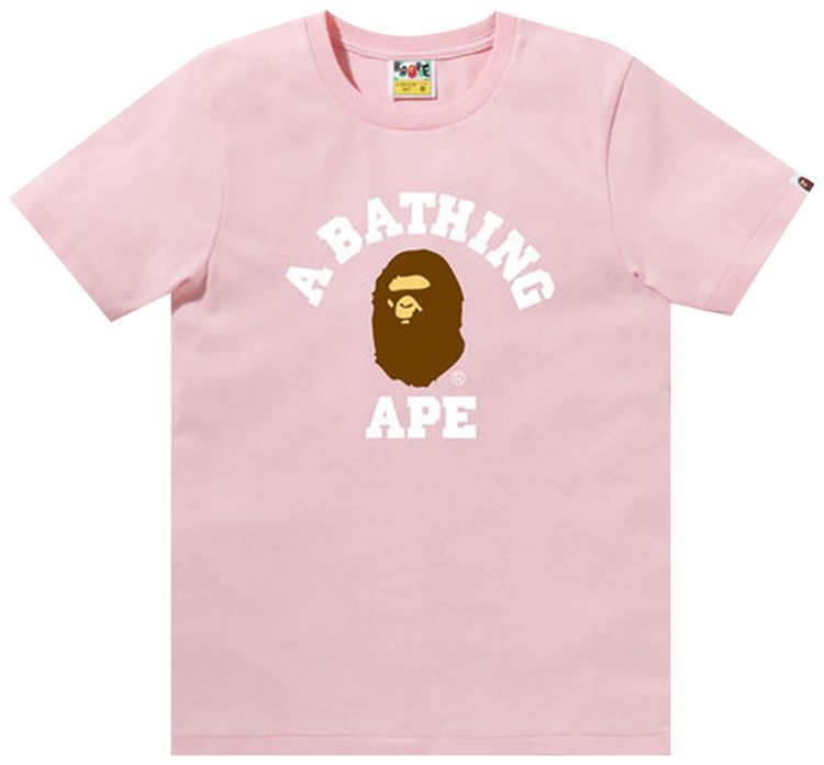 Buy BAPE College Tee 'Pink' - 1K30 210 001 PINK | GOAT
