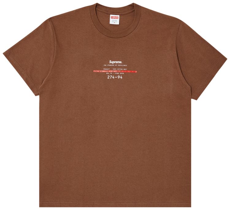 Buy Supreme Standard Tee 'Brown' - SS24T25 BROWN | GOAT