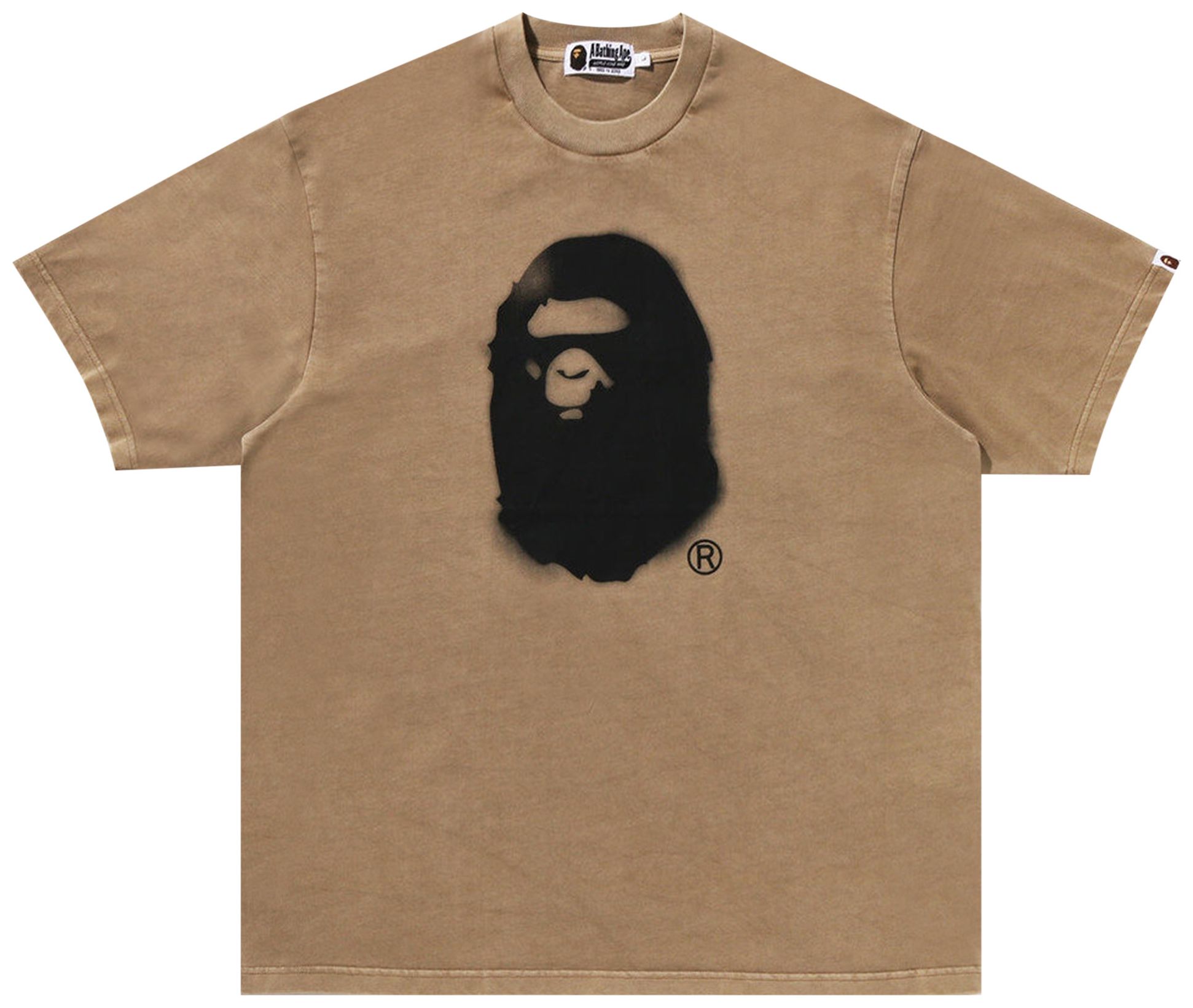 Buy BAPE Spray Ape Head Garment Dyed Relaxed Fit Tee 'Beige' - 1K30 109 ...
